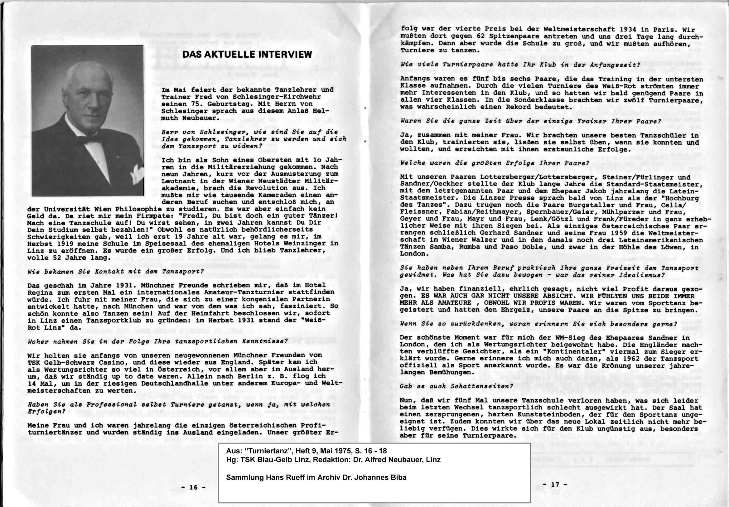 ÖTSV | 50 Jahre ÖTSV - Fred v. Schlesinger-Kirchwehr