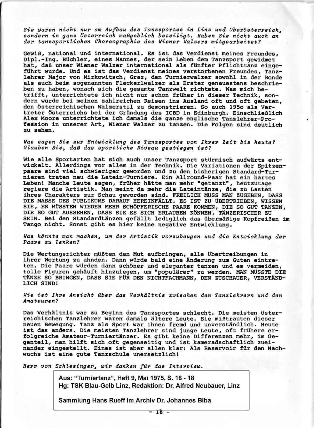 ÖTSV | 50 Jahre ÖTSV - Fred v. Schlesinger-Kirchwehr